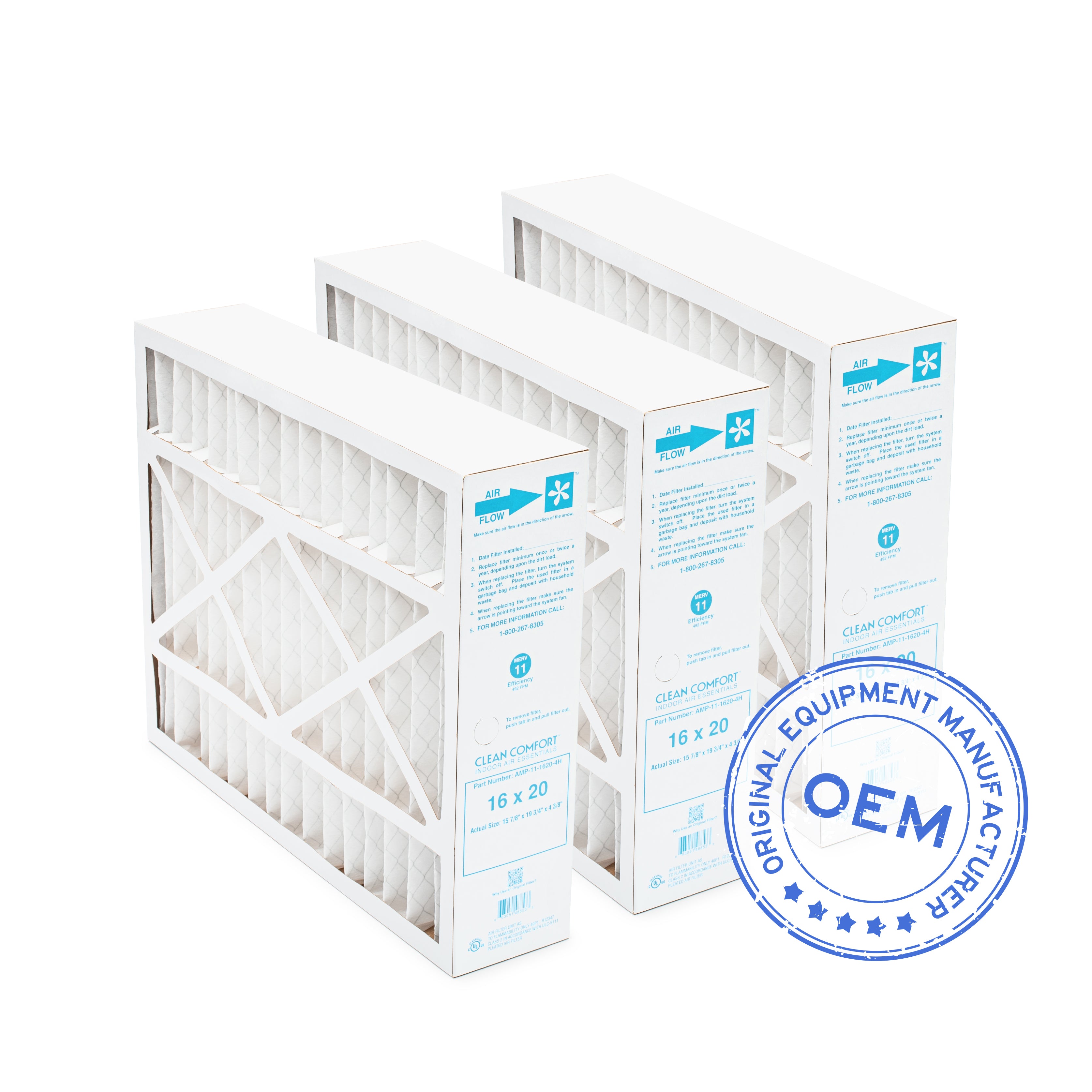 MFH-1620-4 (16 x 20 x 4) – Value Pack of 3 – Discounted Furnace Filters